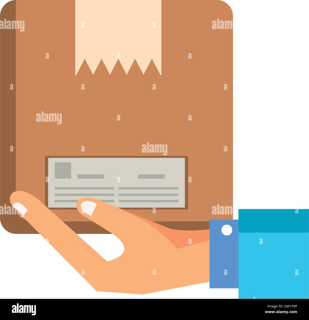 hand lifting box carton packing postal service Stock Vector Image & Art ...