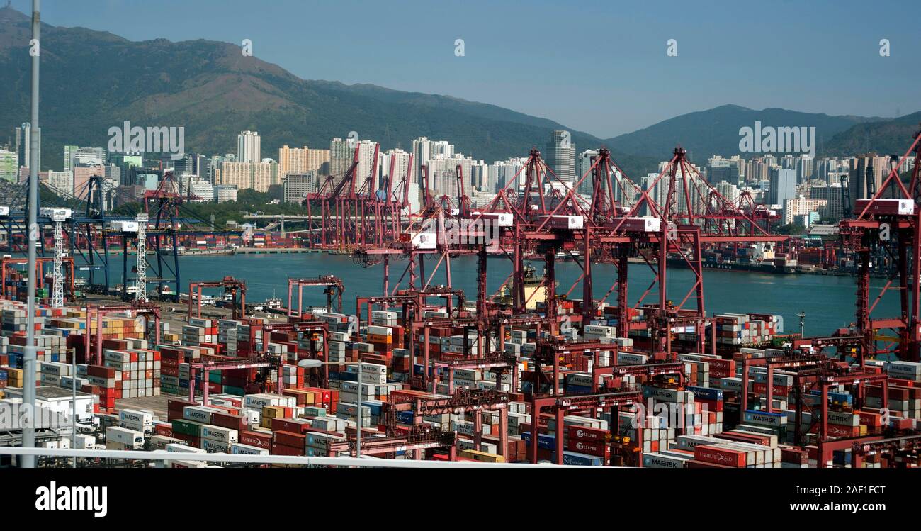 Port of Hong Kong, Container port, China, South East Asia Stock Photo - Alamy