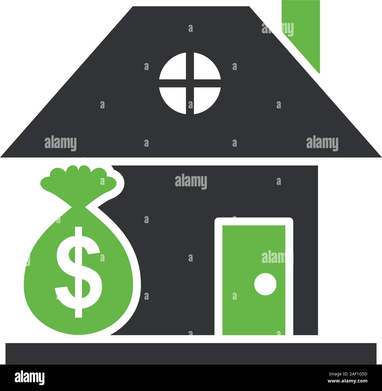 house front facade with coin dollar money Stock Vector Image & Art - Alamy