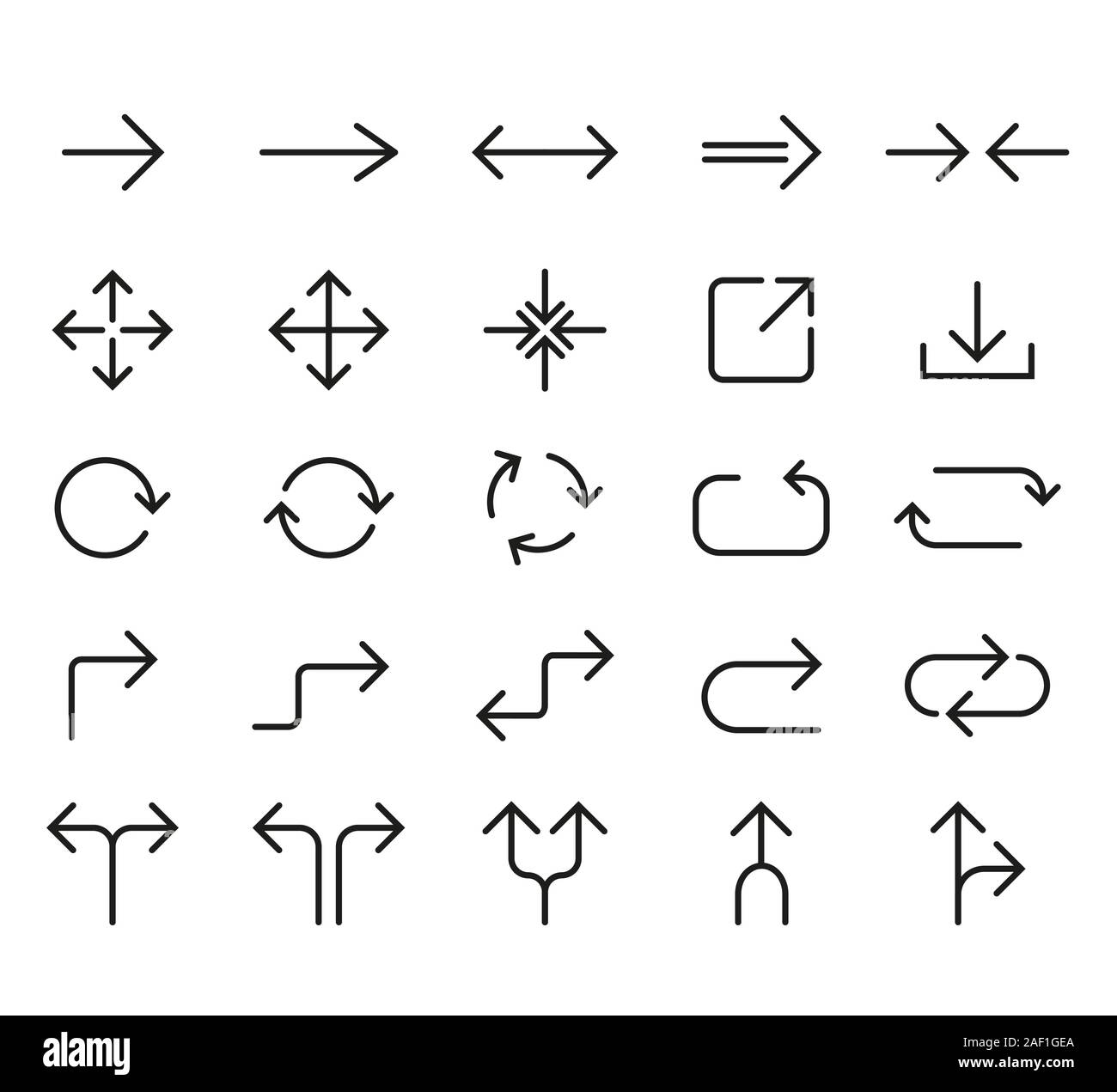 Line Arrow icon set. Vector illustration, flat design Stock Vector ...