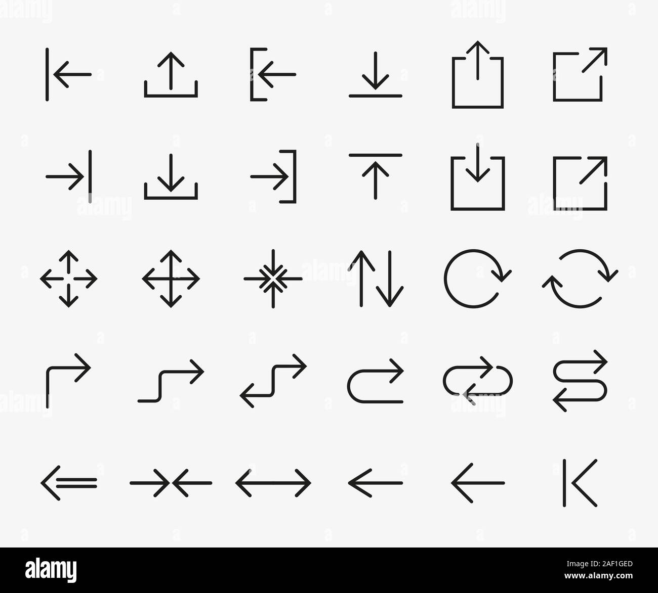 Line Arrow icon set. Vector illustration, flat design Stock Vector ...