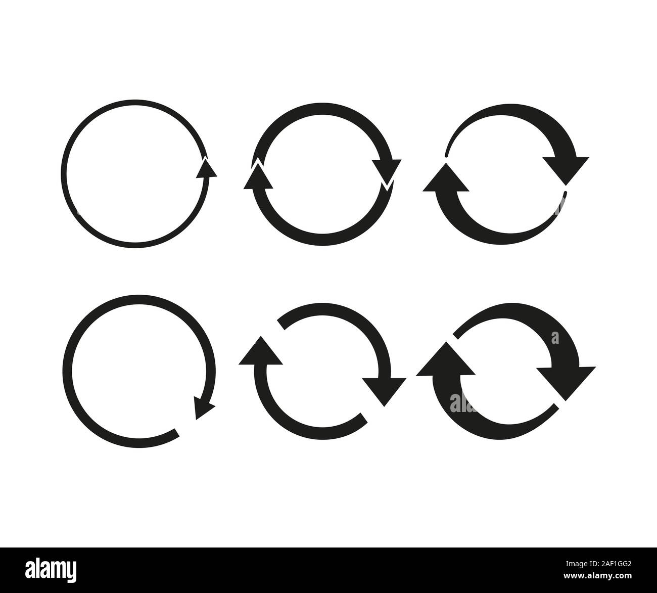 Silhouette circle shape recycle arrows hi-res stock photography and ...