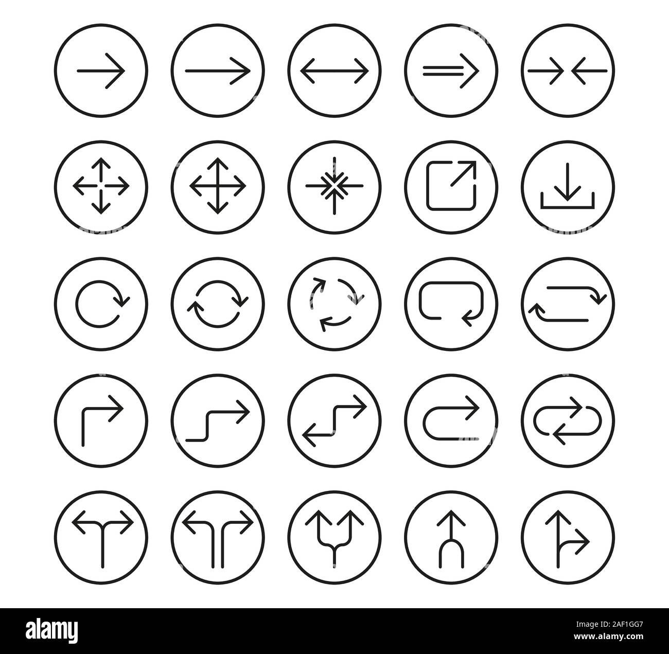Line Arrow icon set. Vector illustration, flat design Stock Vector ...