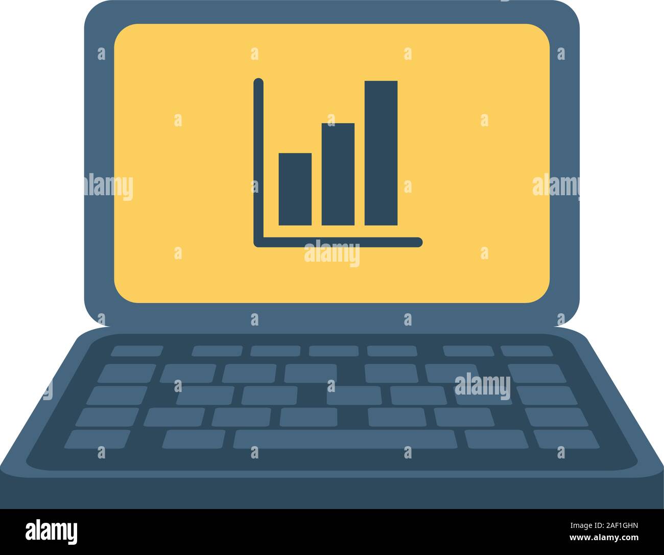 laptop computer with statistics bars Stock Vector Image & Art - Alamy