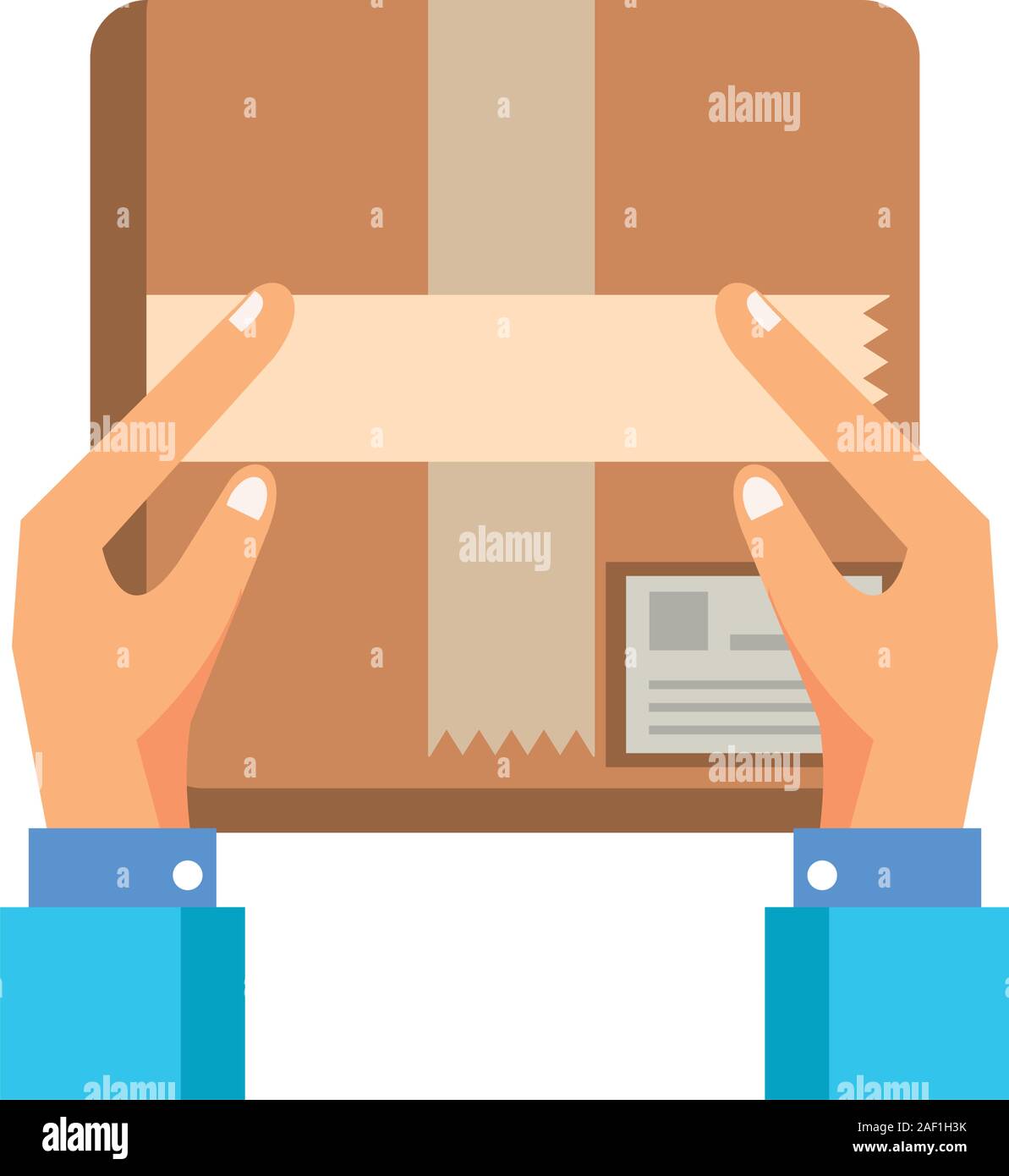 Hands moving box Stock Vector Images - Alamy