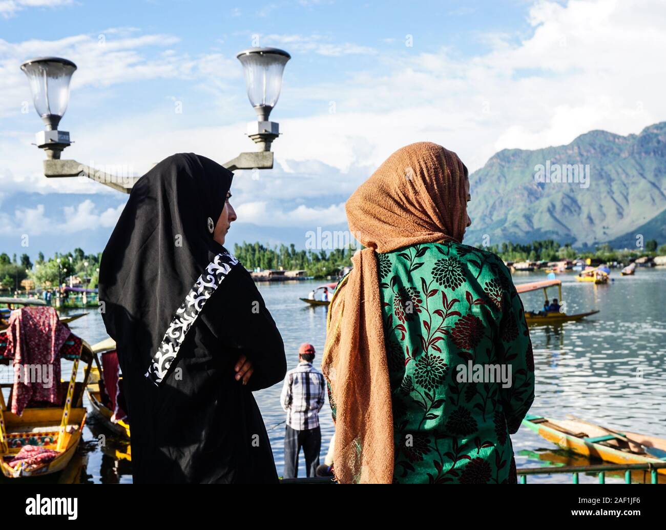 Srinagar, India - Jul 23, 2015. Indian woman seeing the lake in ...