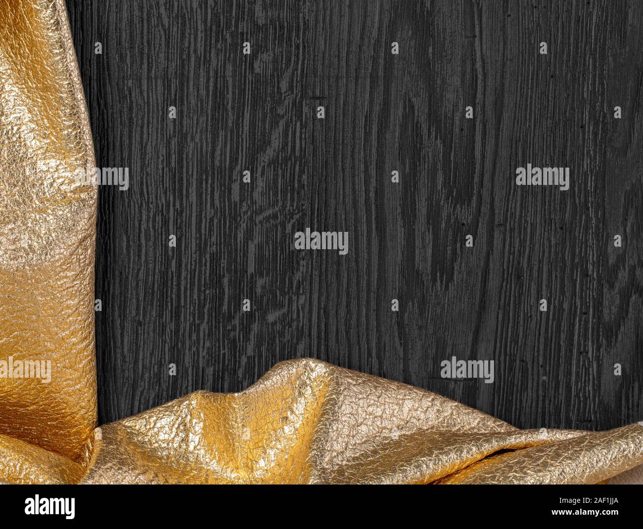 wooden dark texture with gold textil, with copy space Stock Photo - Alamy