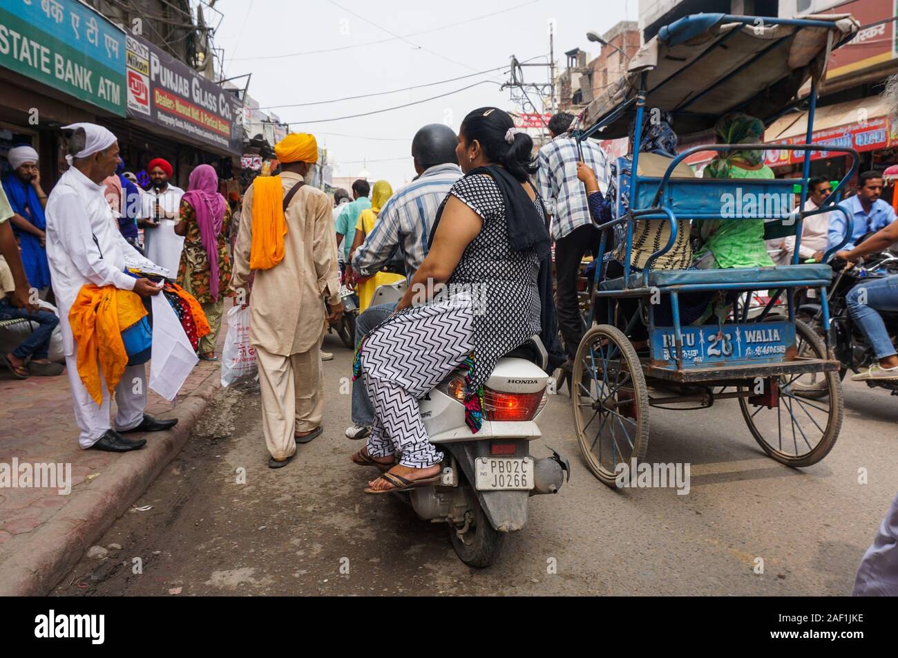 Amritsar, India - Jul 25, 2015. Street of Amritsar, India. Amritsar is ...