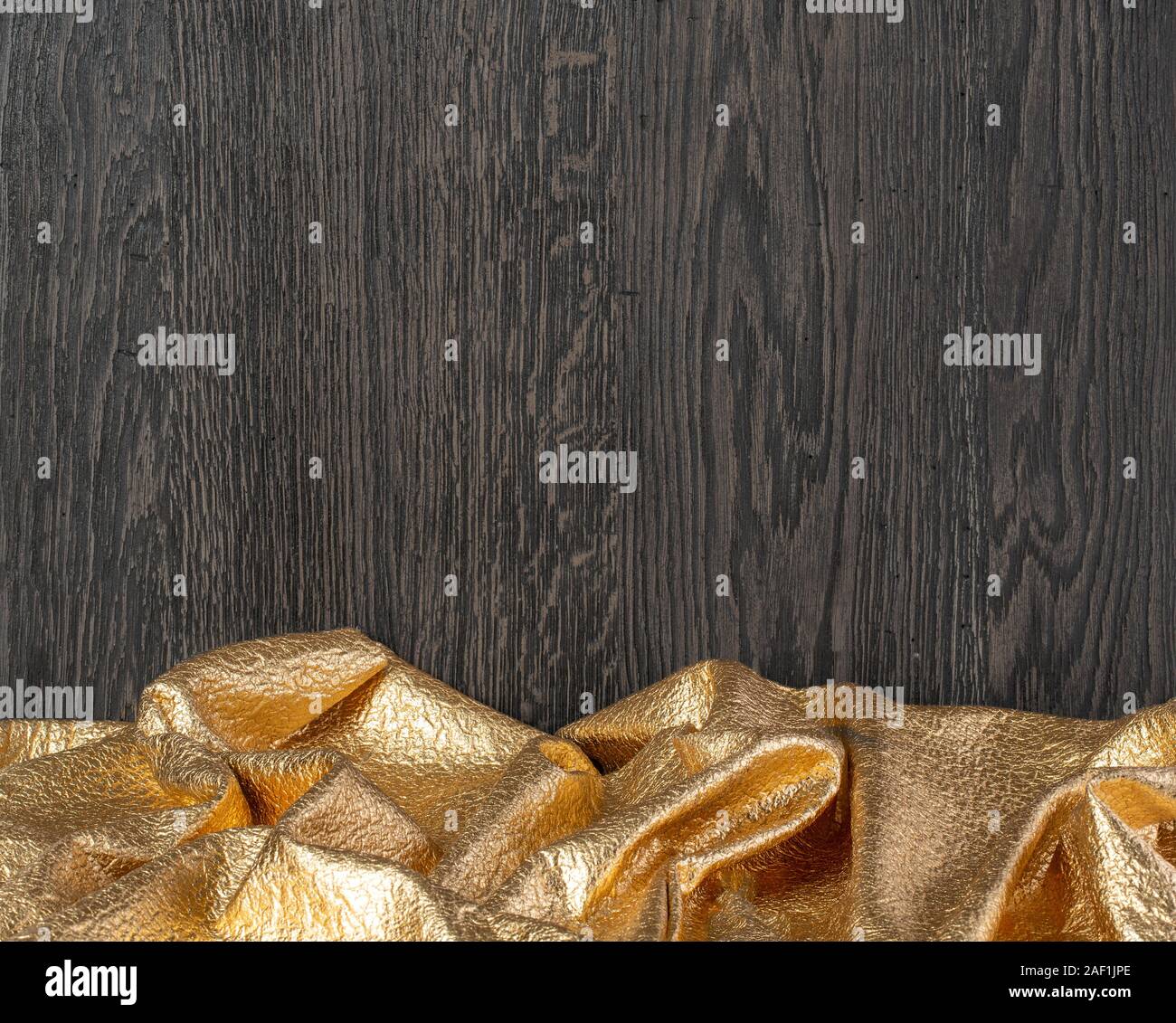wooden dark texture with gold textil, with copy space Stock Photo - Alamy