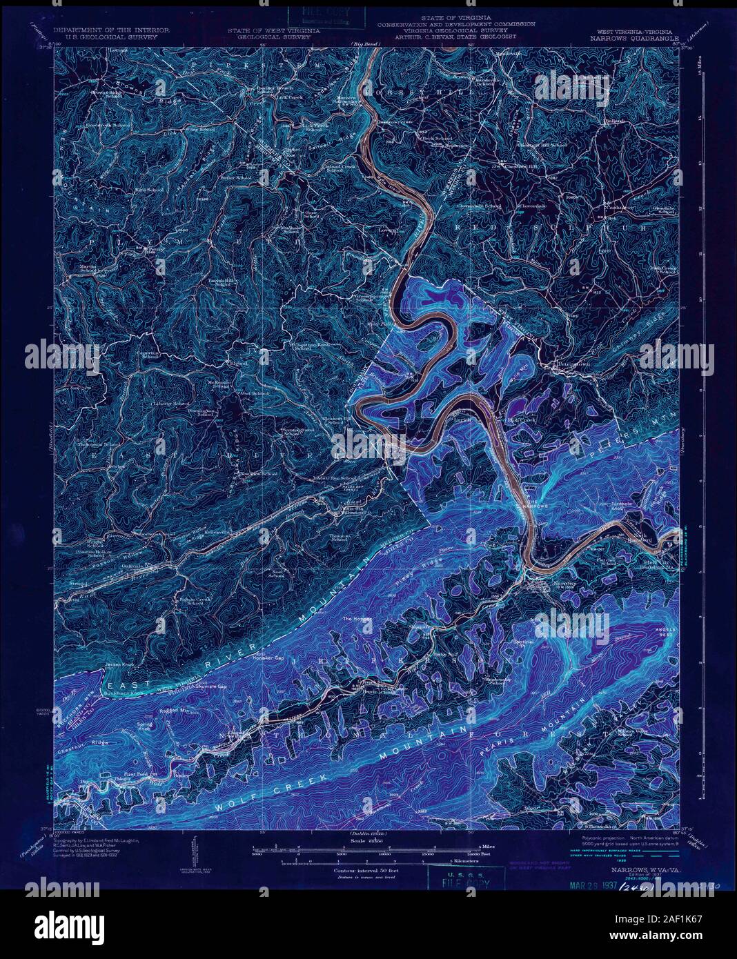 VA Narrows 188400 1937 62500 Inverted Stock Photo - Alamy