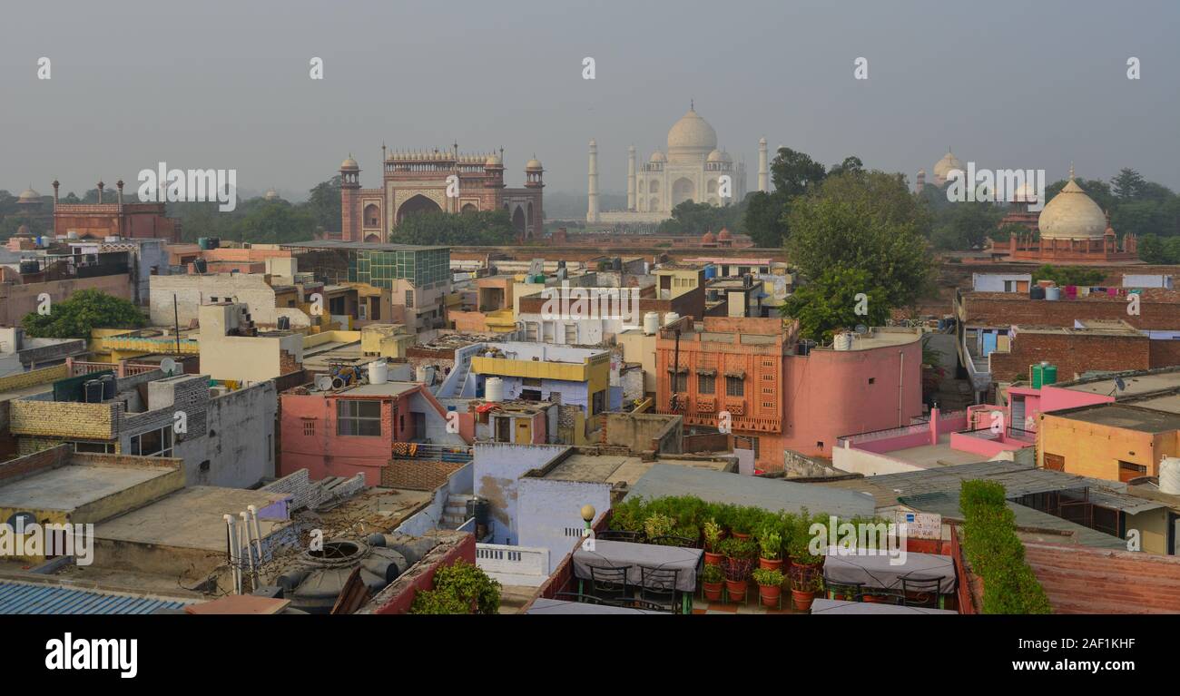 Taj mahal aerial view hi-res stock photography and images - Alamy