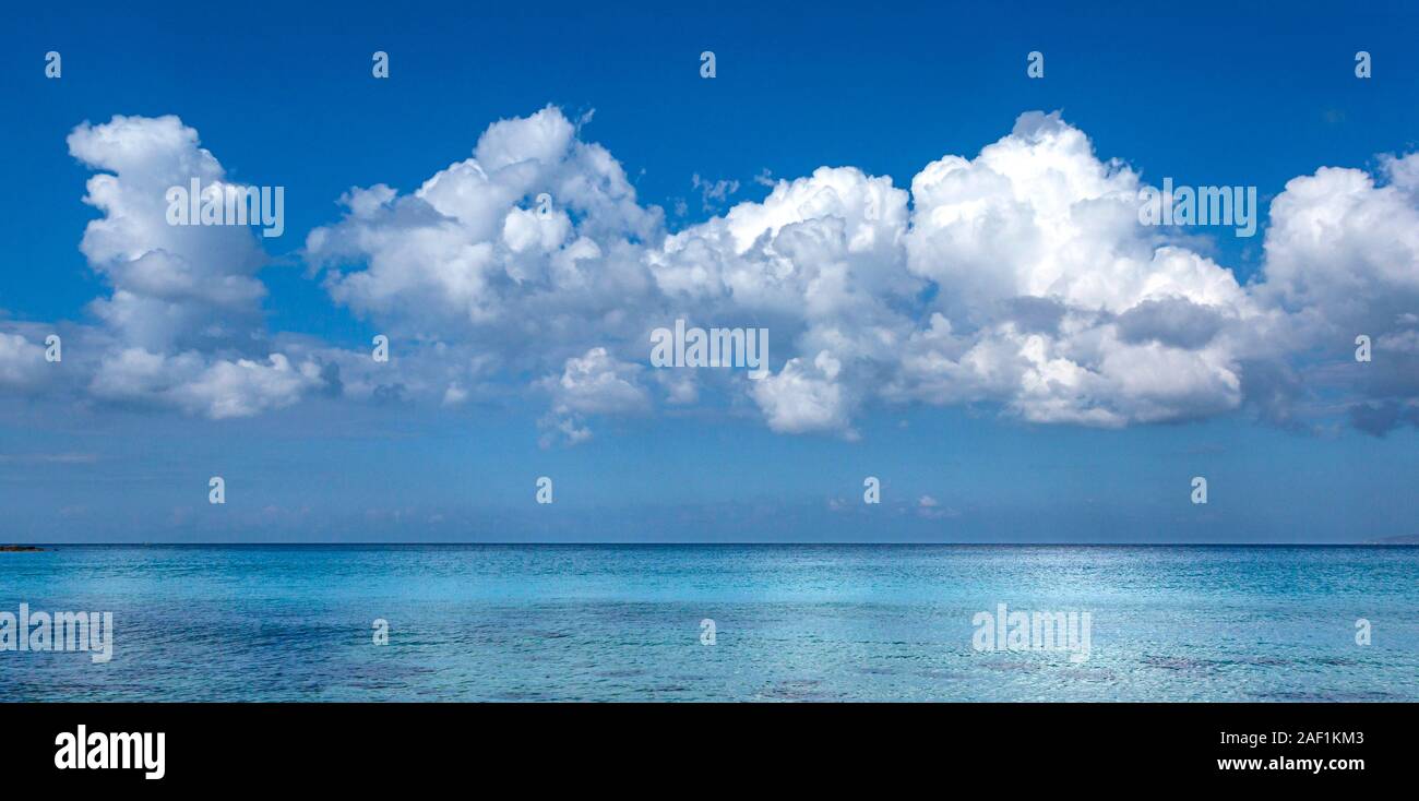 Blue sky with cloud on the ocean ,Beautiful blue sky and ocean using ...
