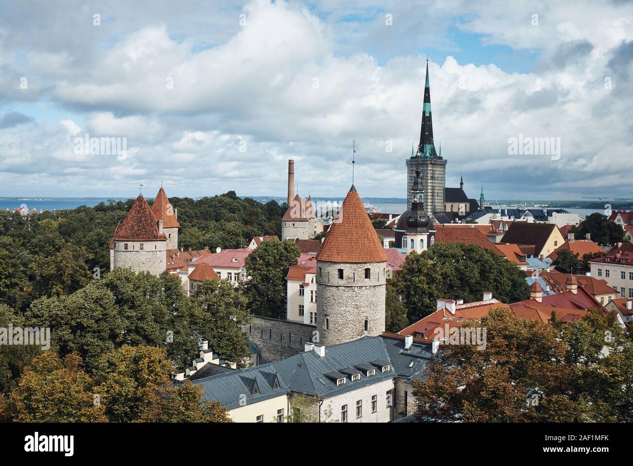The Aerial View of Tallinn Old Town from Viewing Platform at Toompea ...