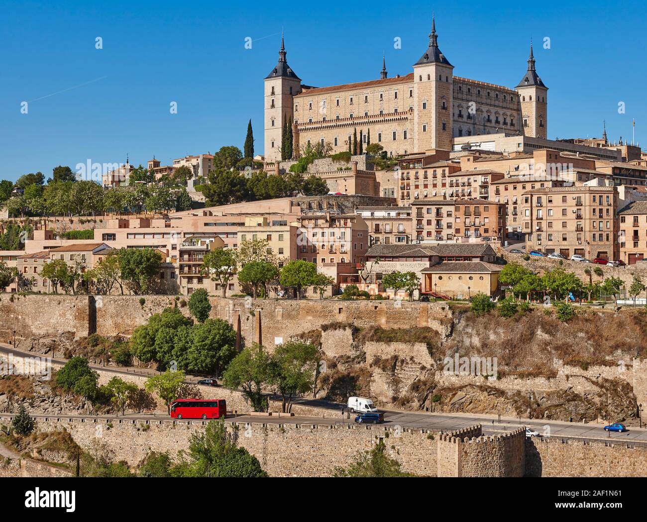 Toledo medieval city view. Spanish unesco traditional old town Stock ...