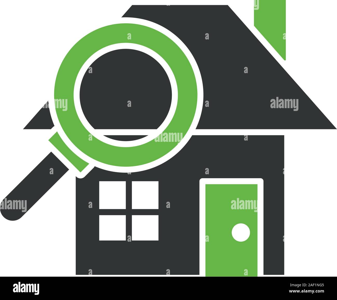 house front facade with magnifying glass Stock Vector Image & Art - Alamy