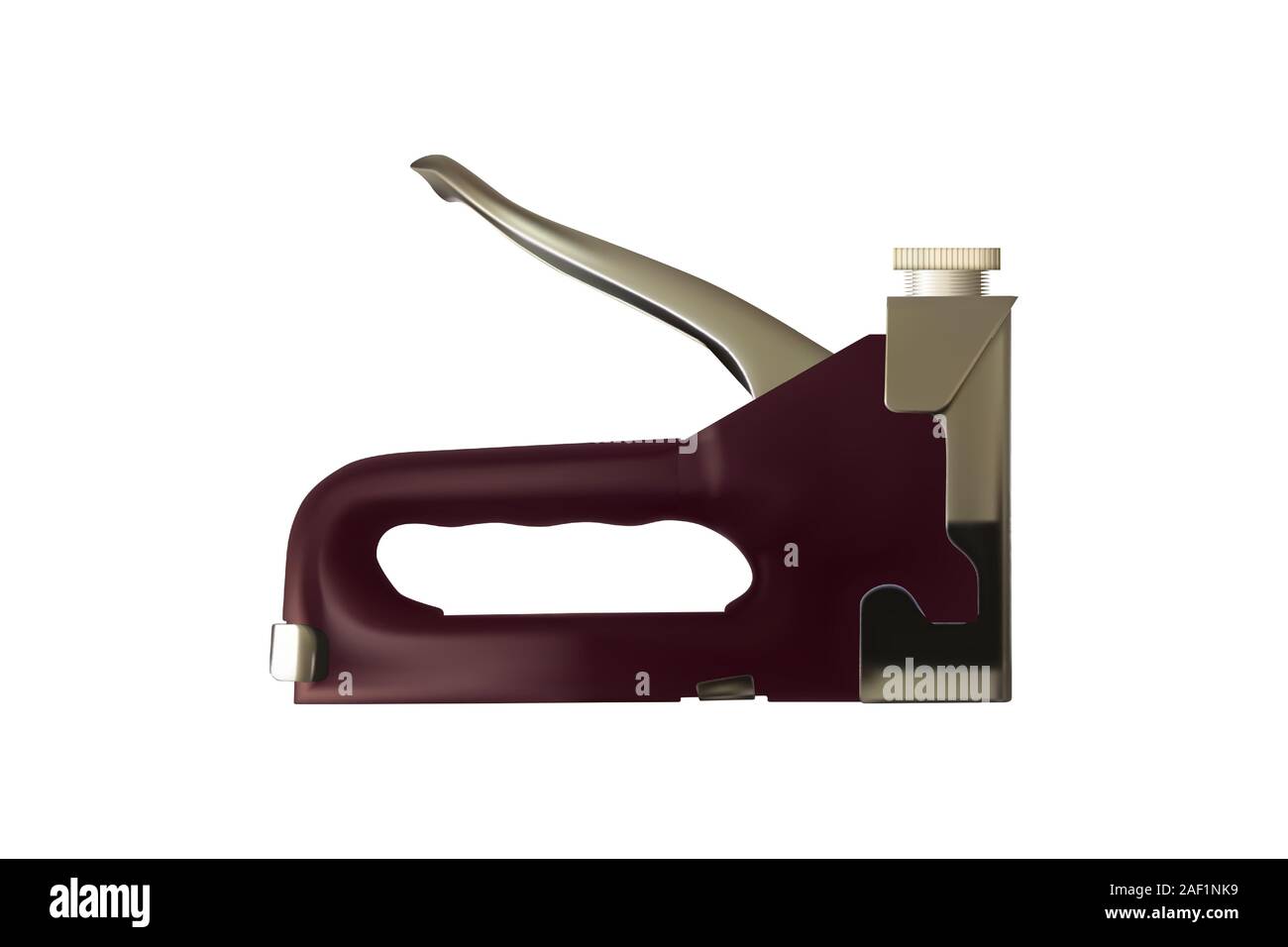 Construction red stapler. Vector illustration. Working tools. Detailed ...