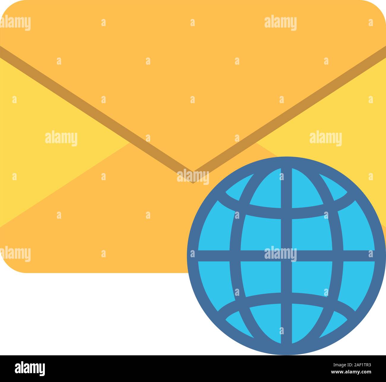 envelope mail with sphere planet postal service Stock Vector Image ...