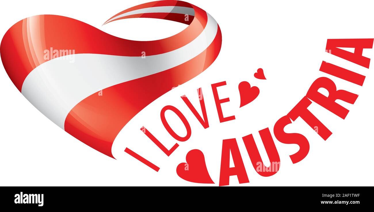The national flag of the Austria and the inscription I love Austria ...