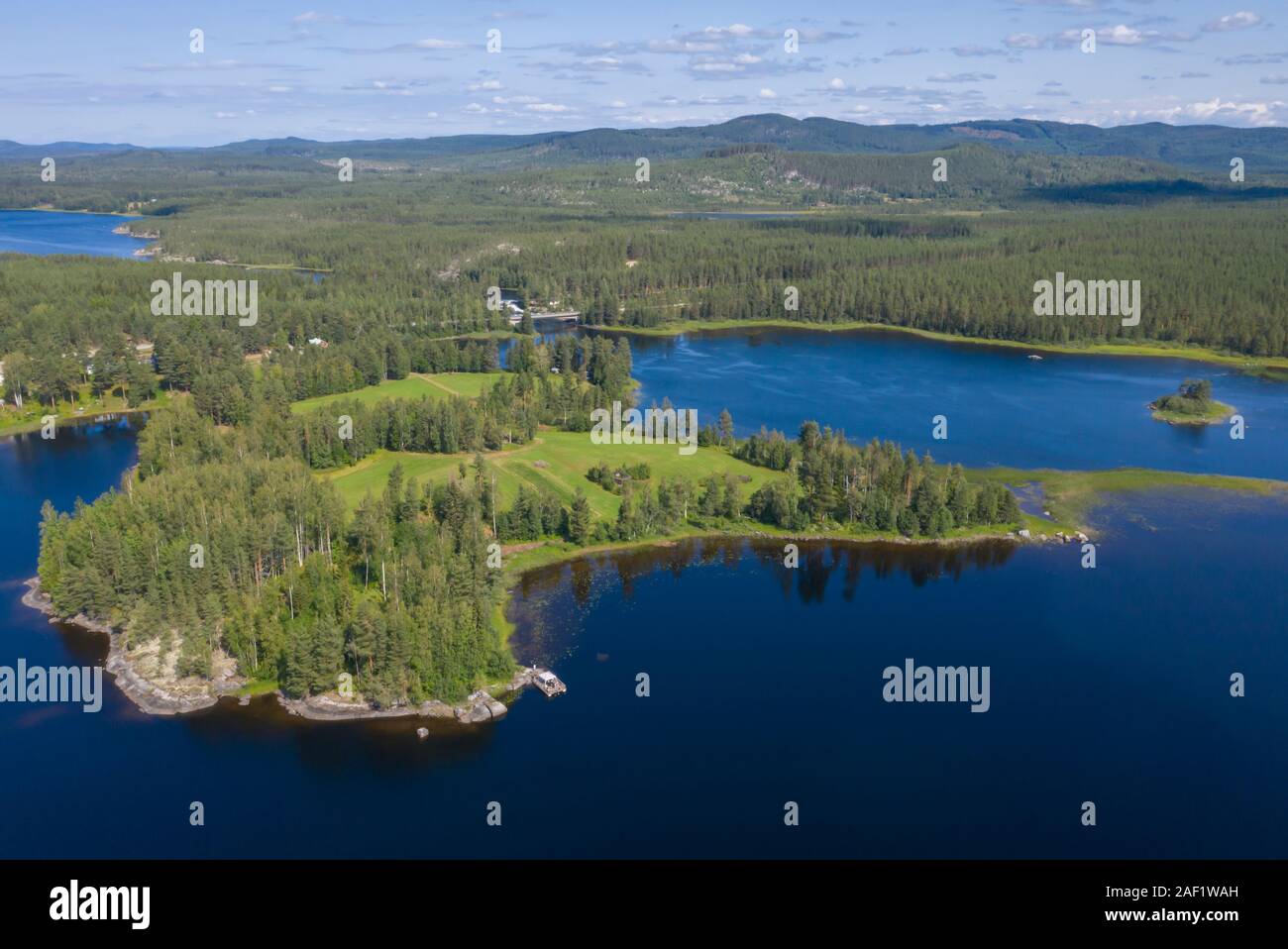 Aerial view of lake Stock Photo - Alamy