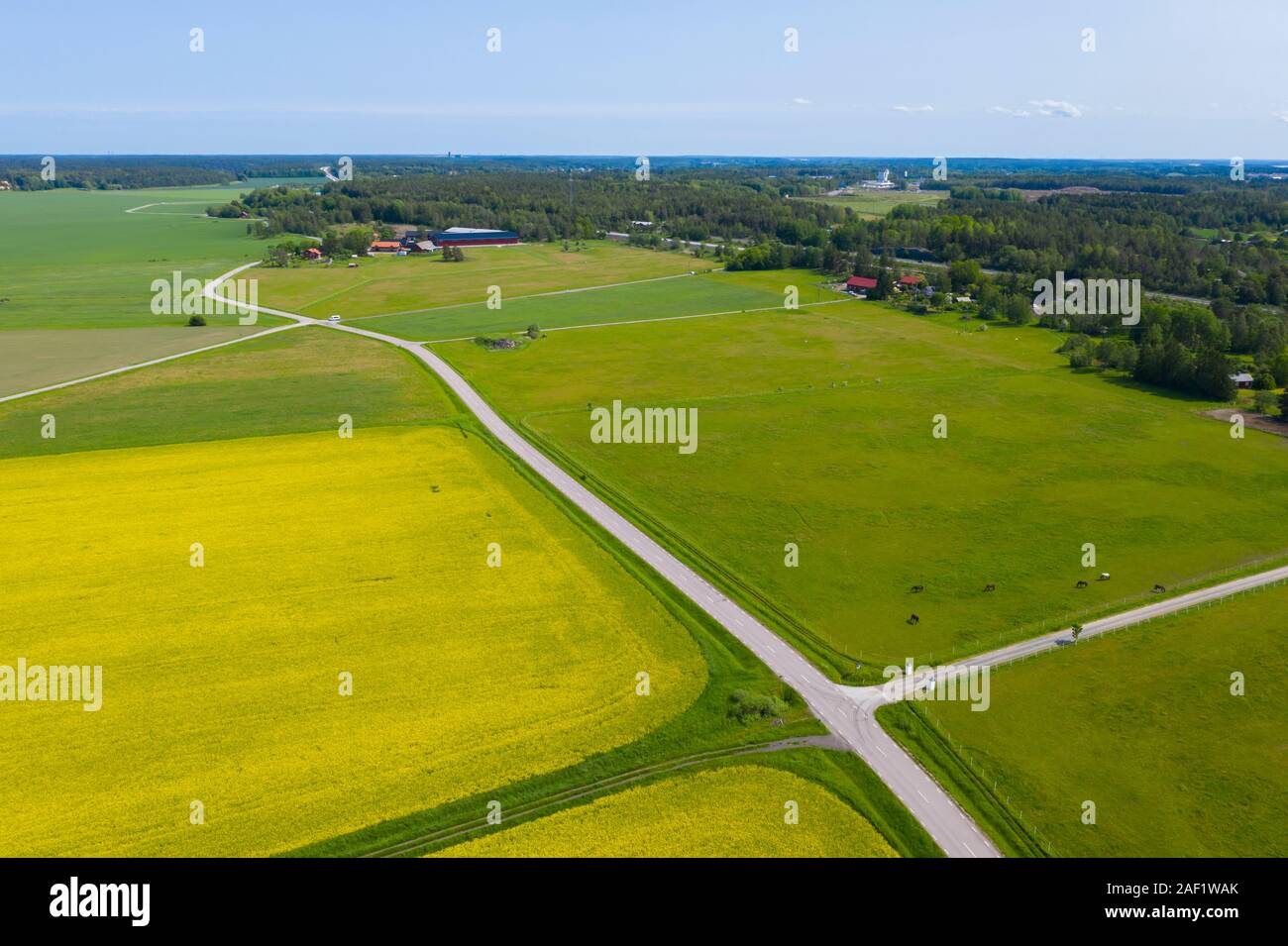 Aerial view of rural landscape Stock Photo - Alamy