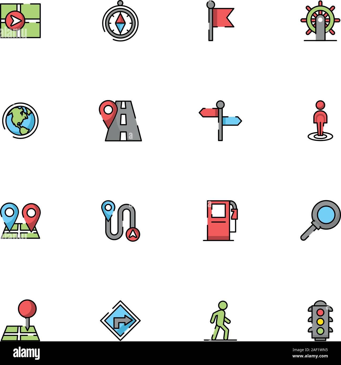 bundle of maps and navigation icons Stock Vector Image & Art - Alamy