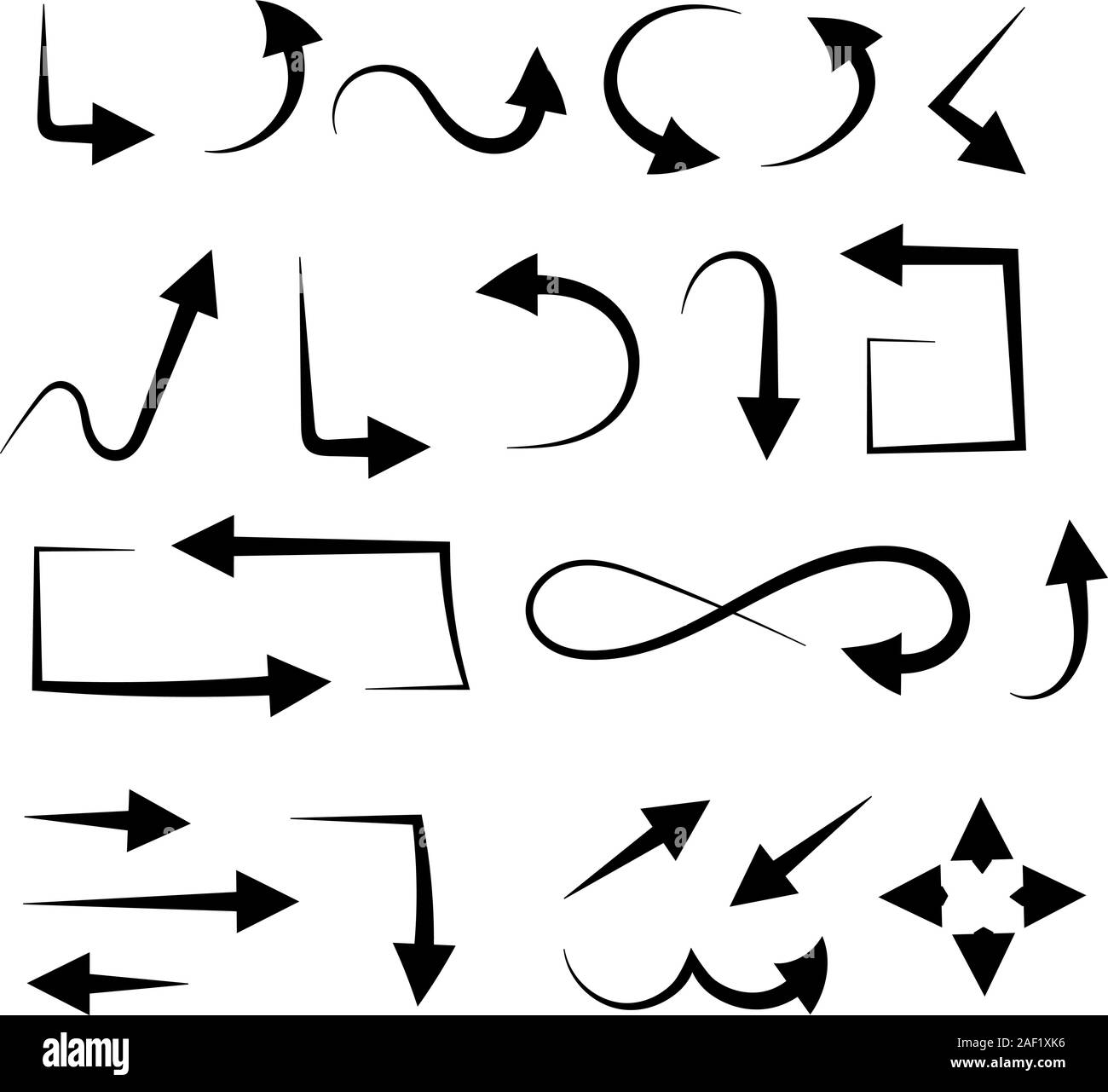 Black arrows set Stock Vector Image & Art - Alamy