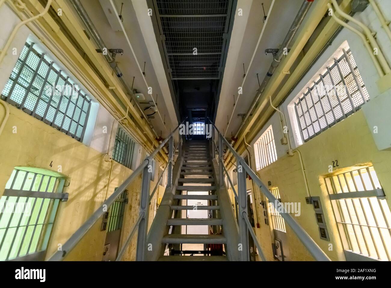 Interior view of the former Victoria Prison now known as the" Tai Kwun ...