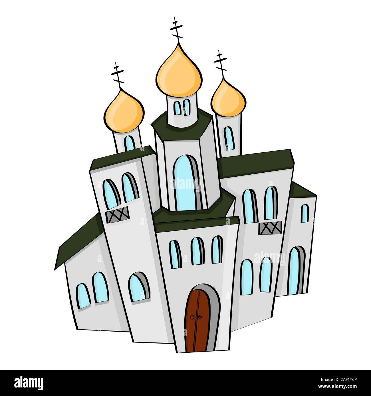 Christian orthodox church. Cartoon colored doodle Stock Vector Image ...