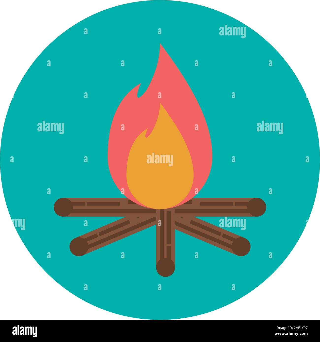campfire flame camping isolated icon Stock Vector Image & Art - Alamy