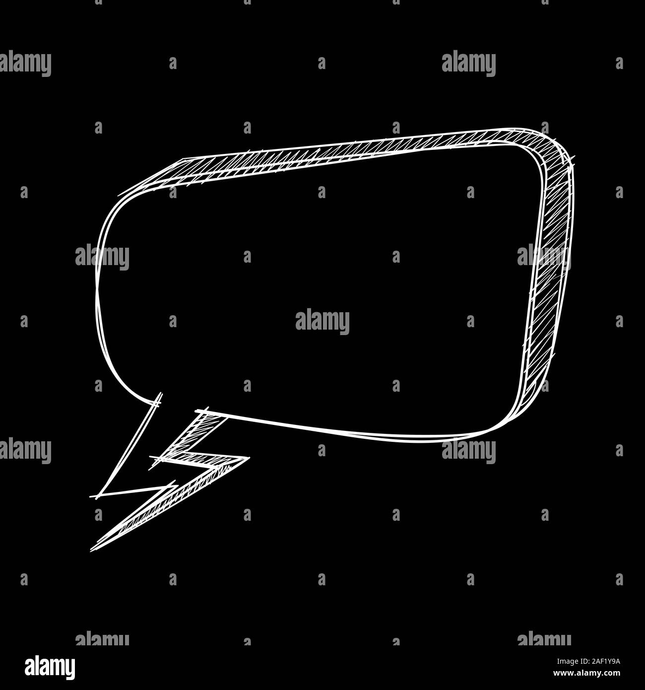 Speech bubble. Hand drawn sketch on black background Stock Vector Image ...