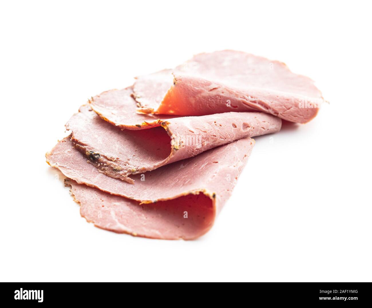 Sliced roast beef. Tasty fresh meat isolated on white backgrund Stock ...