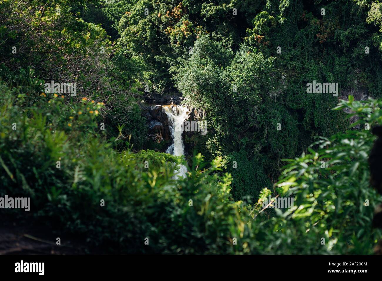 Hana Waterfall Maui Hawaii Stock Photo - Alamy
