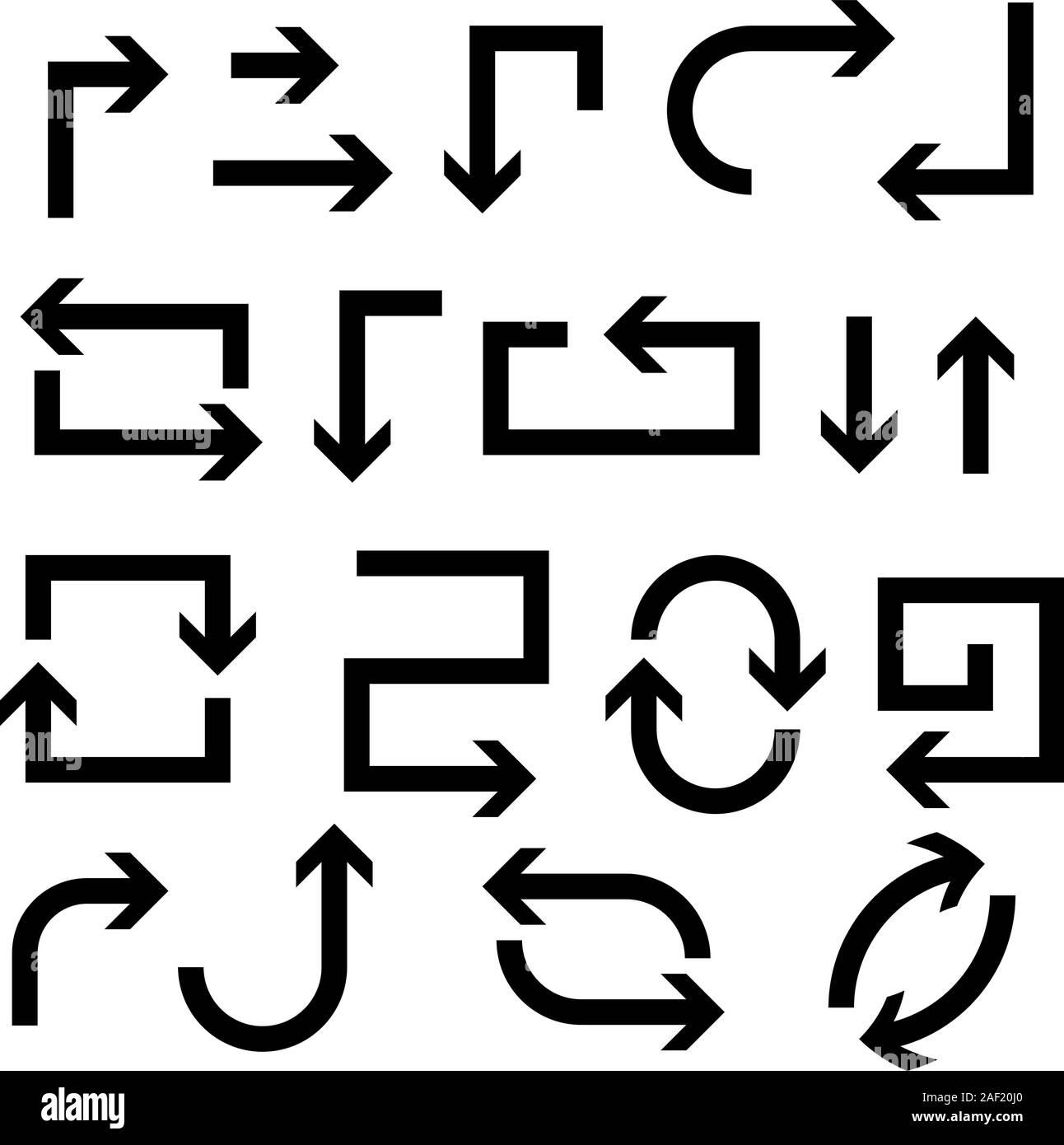 Black arrows set Stock Vector Image & Art - Alamy