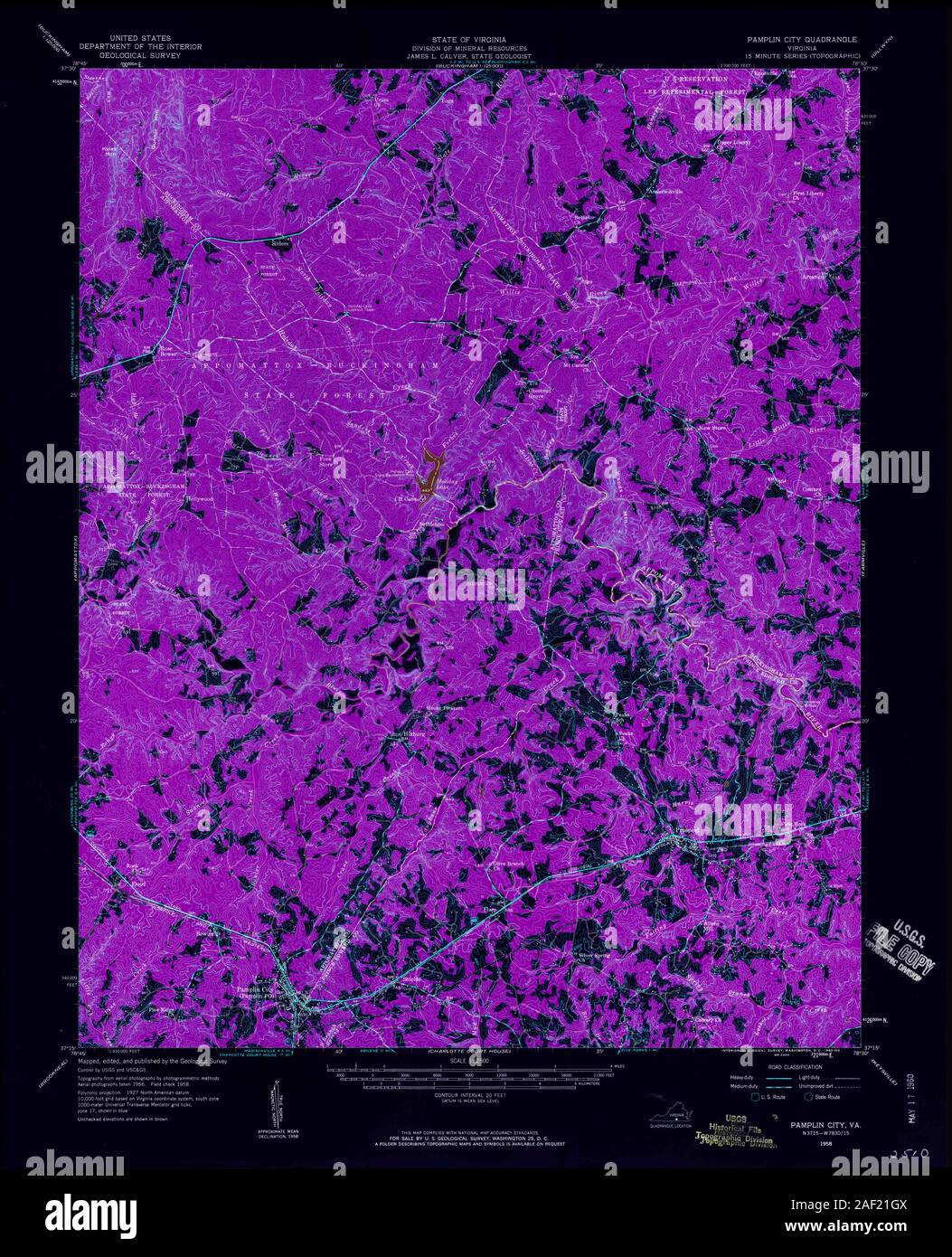 Map of pamplin city hi-res stock photography and images - Alamy