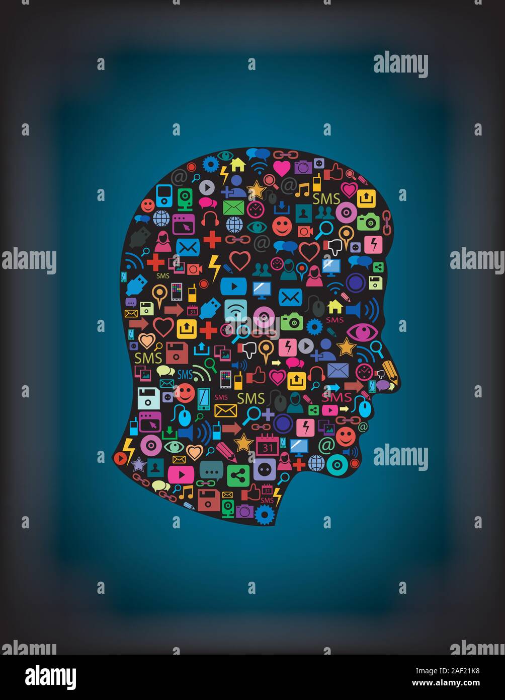 brain concepts that are full of social media Stock Vector Image & Art ...