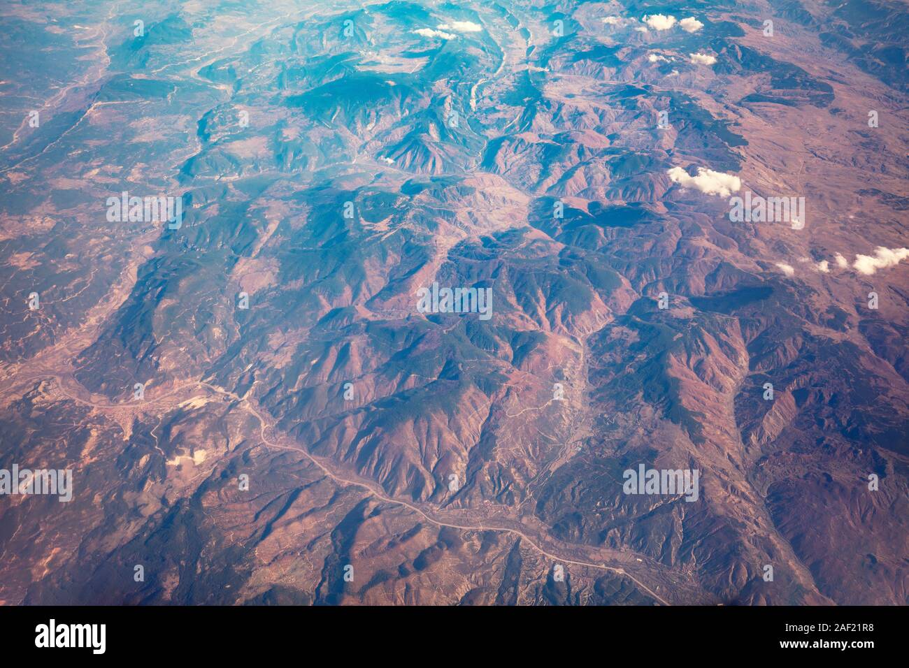 Mountain surface of the earth. Top view of the Earth. View of the ...