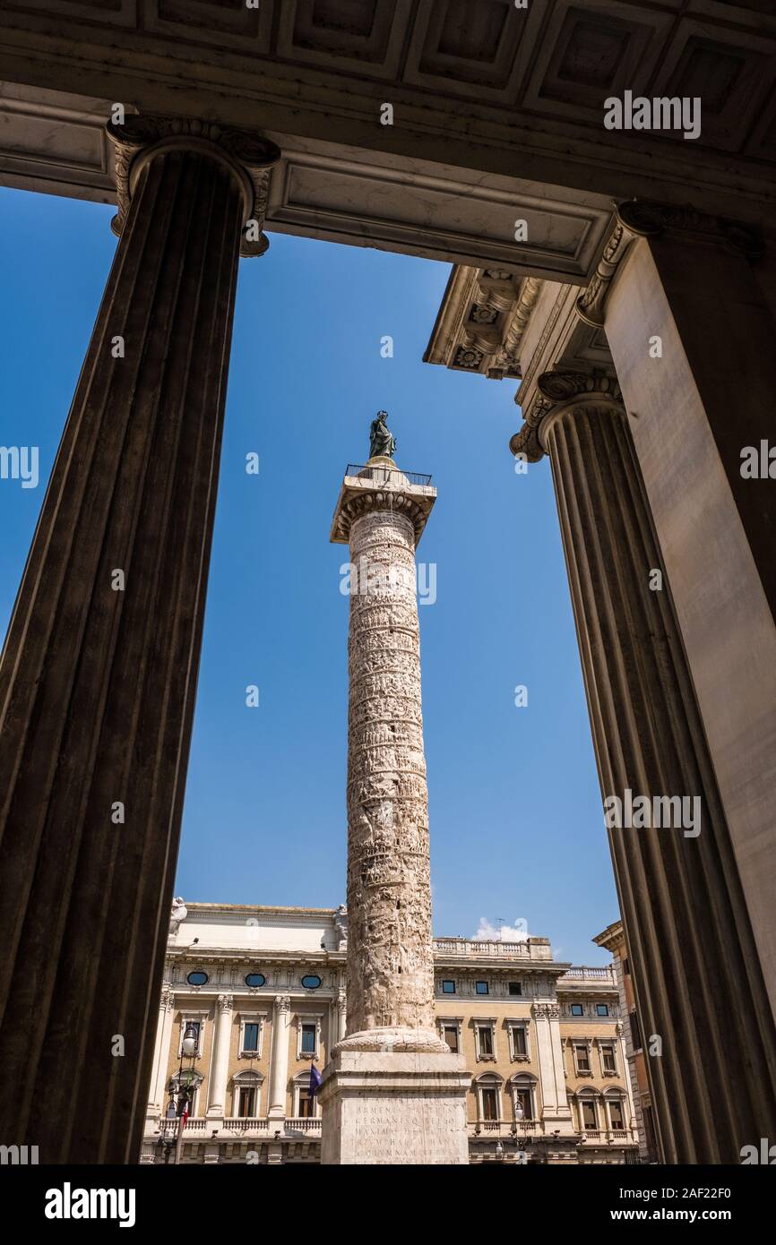 The Column of Marcus Aurelius is a Roman victory column in Piazza ...