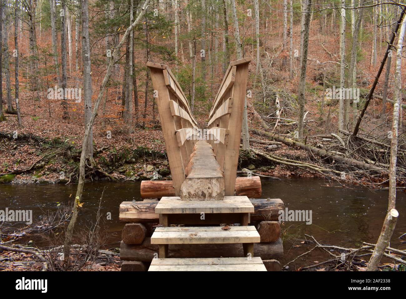 Log crossing stream hi-res stock photography and images - Alamy