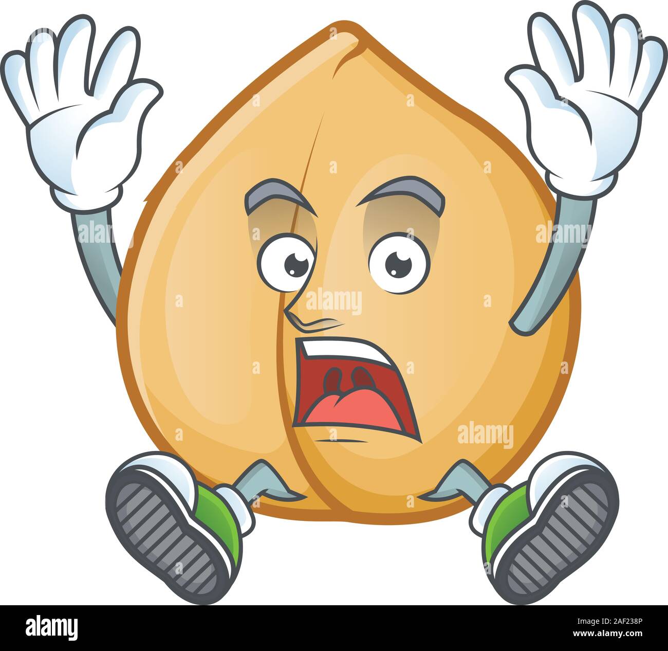 cute chickpeas cartoon character style with shocking gesture Stock ...
