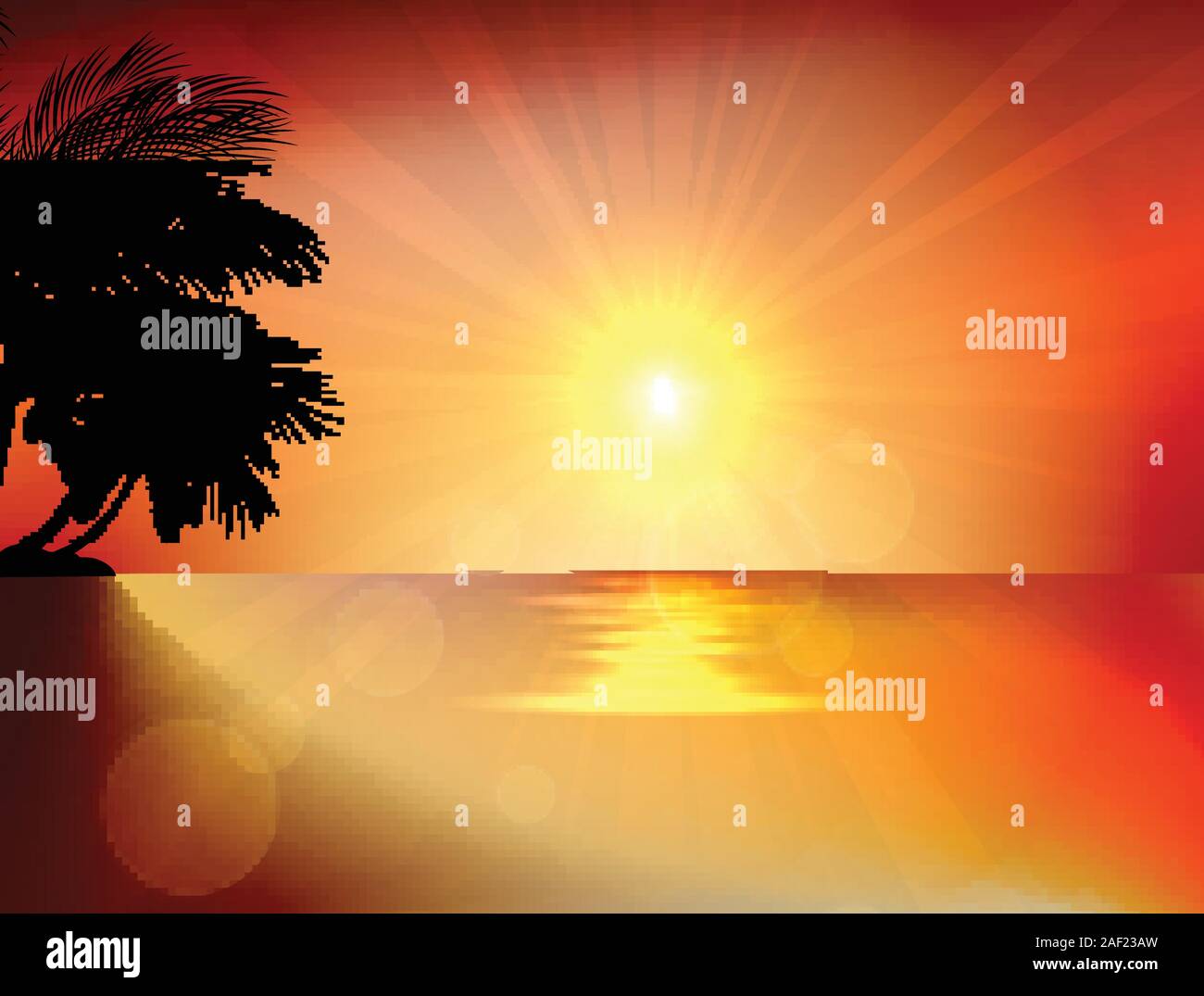 Photo of sunrise on sea. vector illustration Stock Vector Image & Art ...