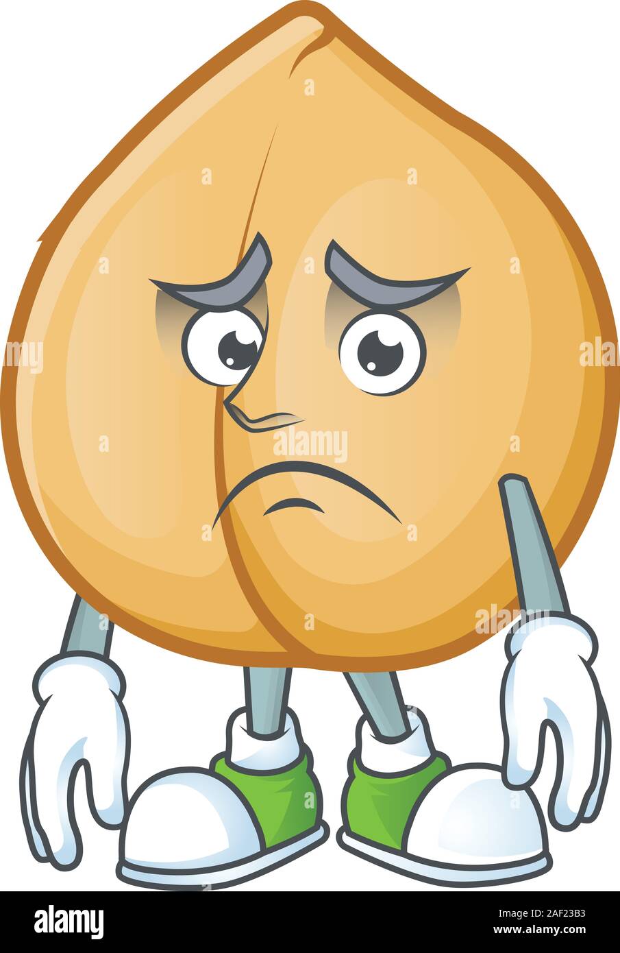 Chickpeas Cartoon character showing afraid look face Stock Vector Image ...