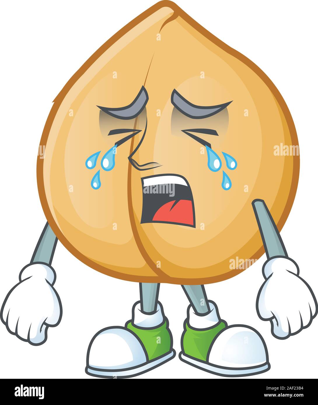 Sad Crying chickpeas cartoon character design style Stock Vector Image ...