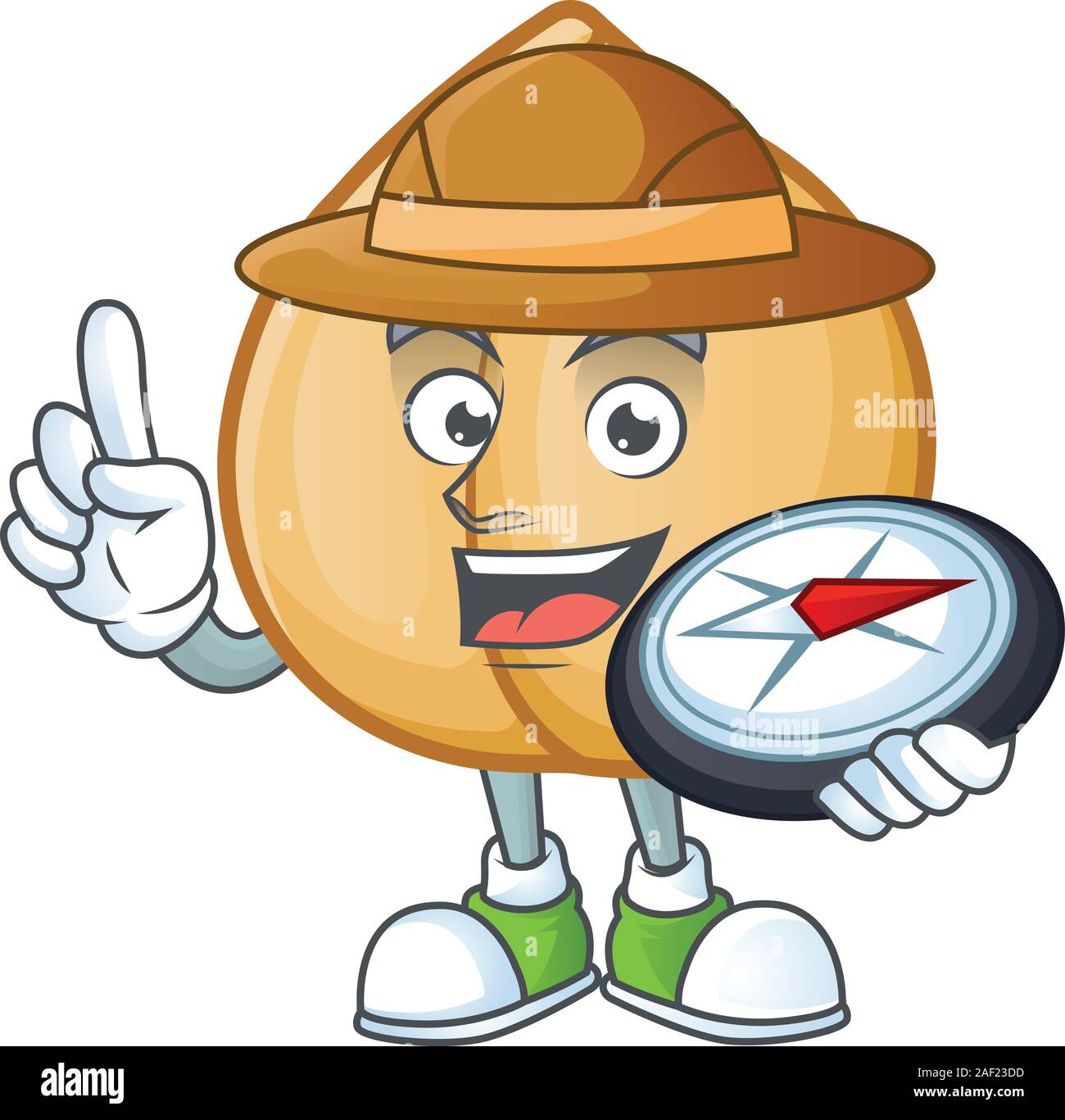 Explorer chickpeas cartoon character holding a compass Stock Vector ...