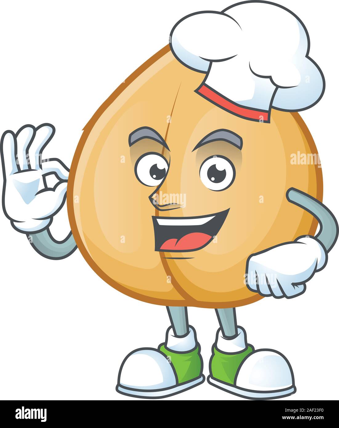 Happy Chef chickpeas cartoon character with white hat Stock Vector ...