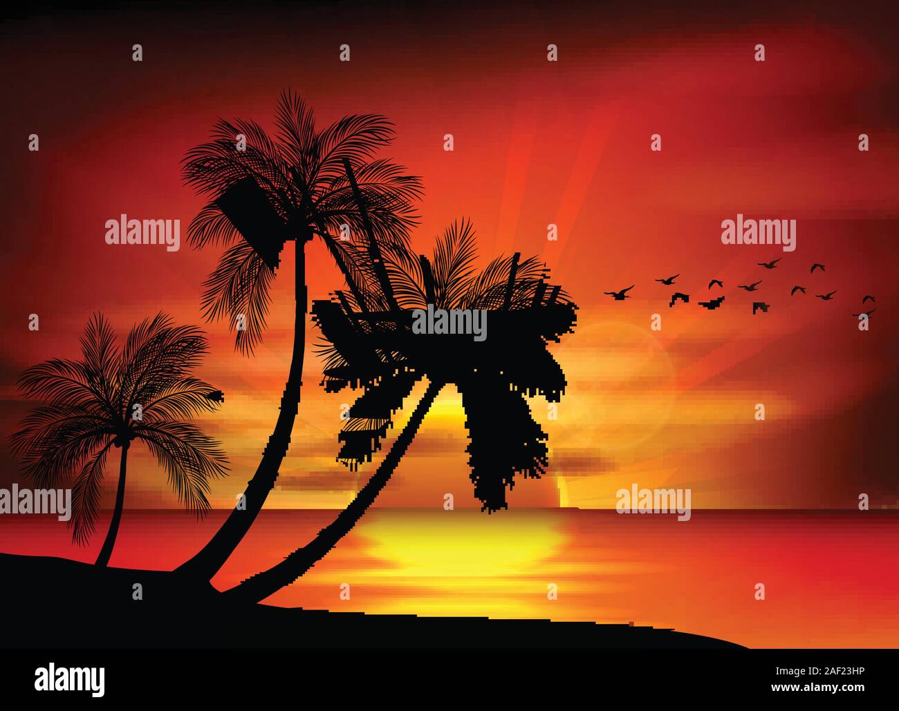 Photo of sunrise on sea. vector illustration Stock Vector Image & Art ...