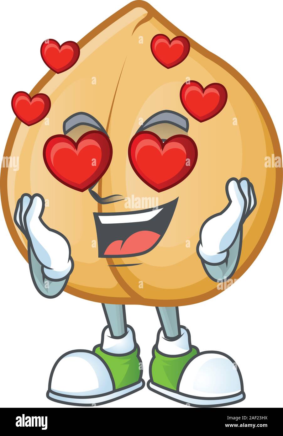 Falling in love happy cute chickpeas cartoon design Stock Vector Image ...