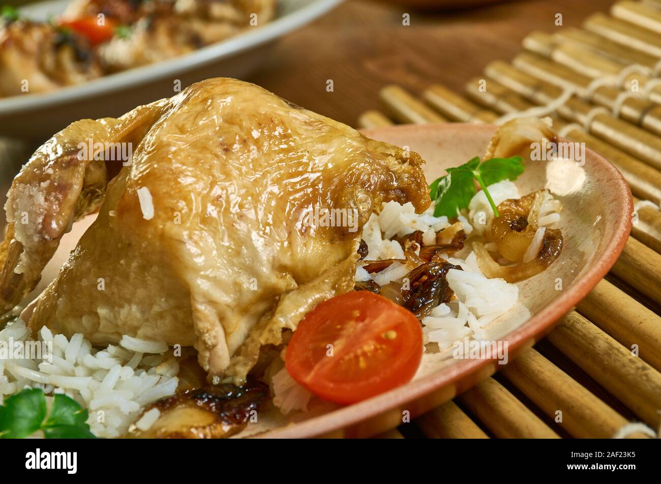 Greek-Style Roast Chicken Kota Riganati , Mediterranean cuisine Stock ...