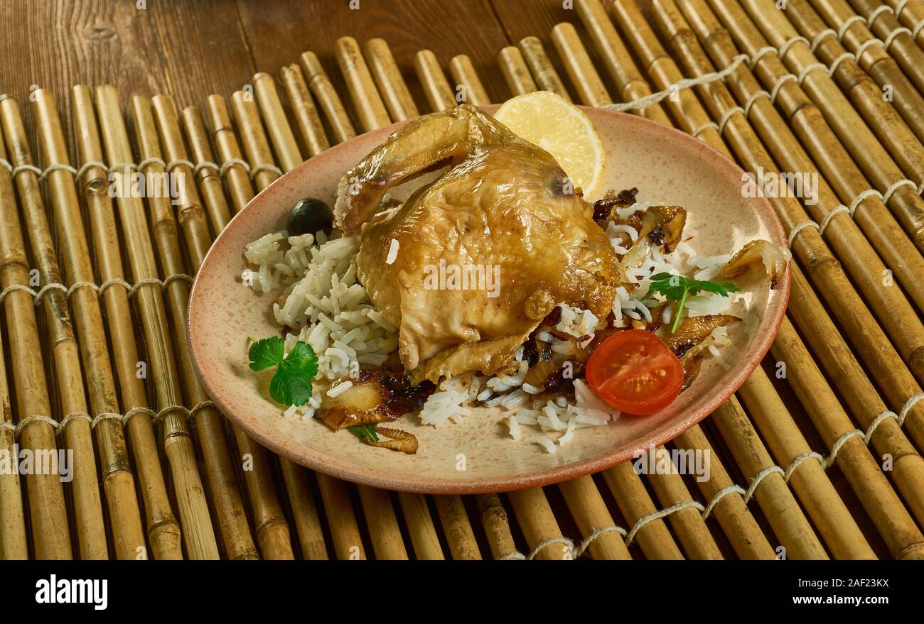 Greek-Style Roast Chicken Kota Riganati , Mediterranean cuisine Stock ...