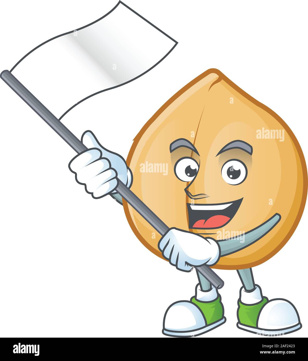 cute flag standing with chickpeas cartoon character style Stock Vector ...