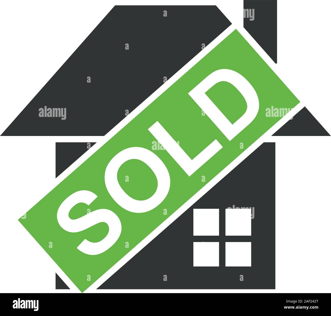 house front facade with sold label Stock Vector Image & Art - Alamy